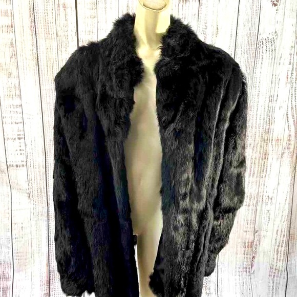 Bryant Park | Jackets & Coats | Bryant Park Black Rabbit Fur Coat Wgof ...